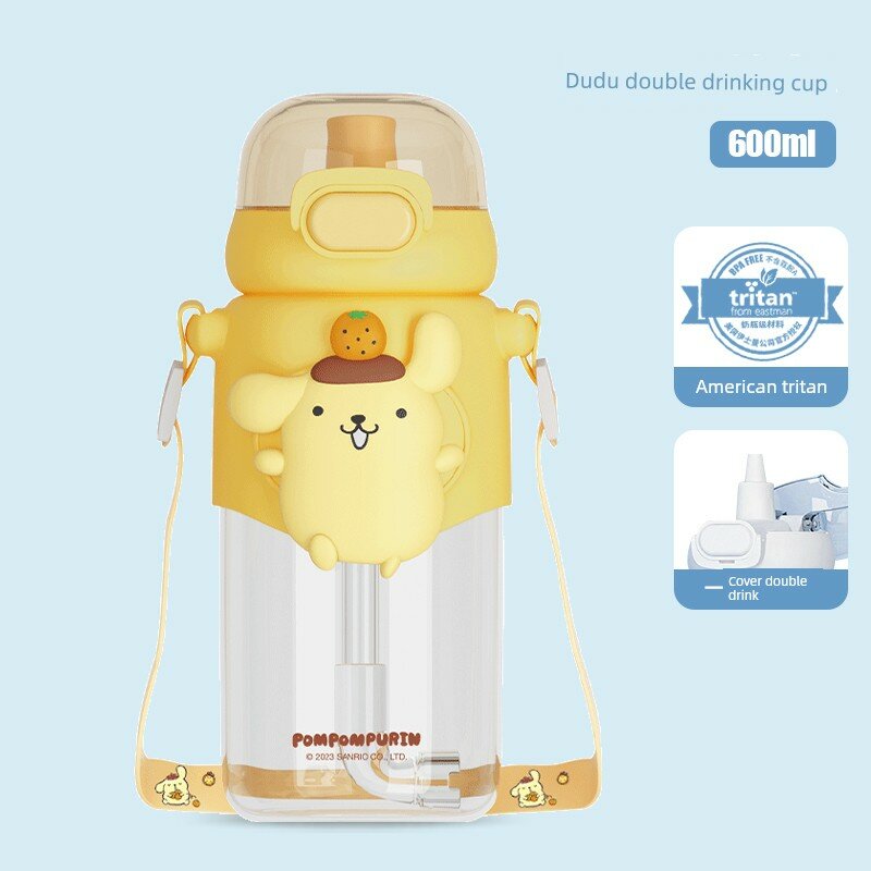 Детская бутылка для воды Miniso Cinnamoroll для школы, подходит для мальчиков и девочек, летняя кружка Sanrio с