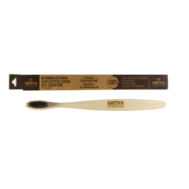 Зубная щетка Sattva Bamboo Brush, средняя жесткость щетины, бежевый
