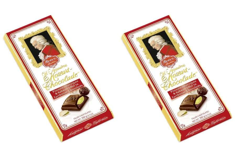 Reber Горький шоколад с начинкой, 98 г, 2 шт