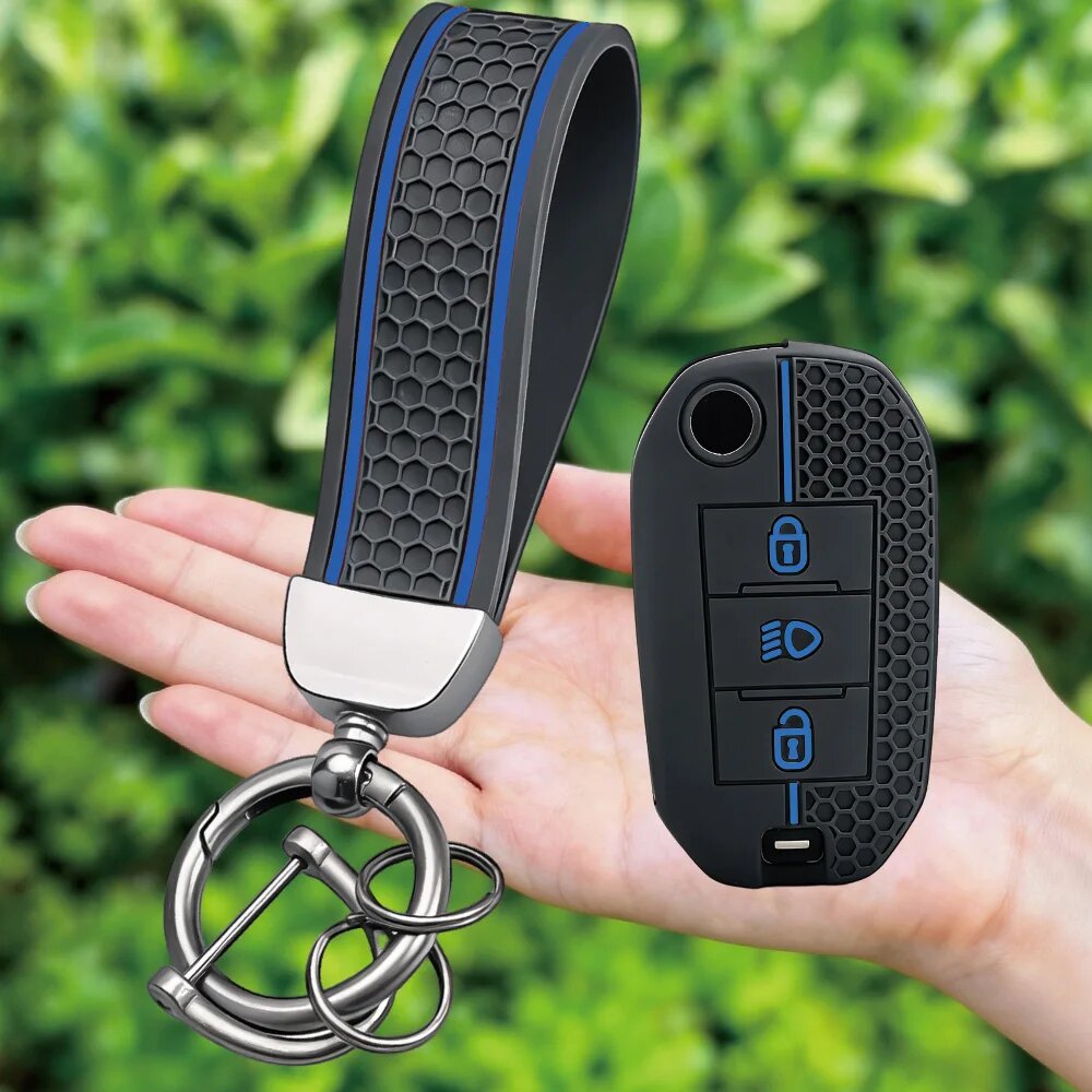 Силиконовый Чехол Для Автомобильного Ключа Citroen C5 C3 C4 C8 Berlingo Peugeot With Keychain D