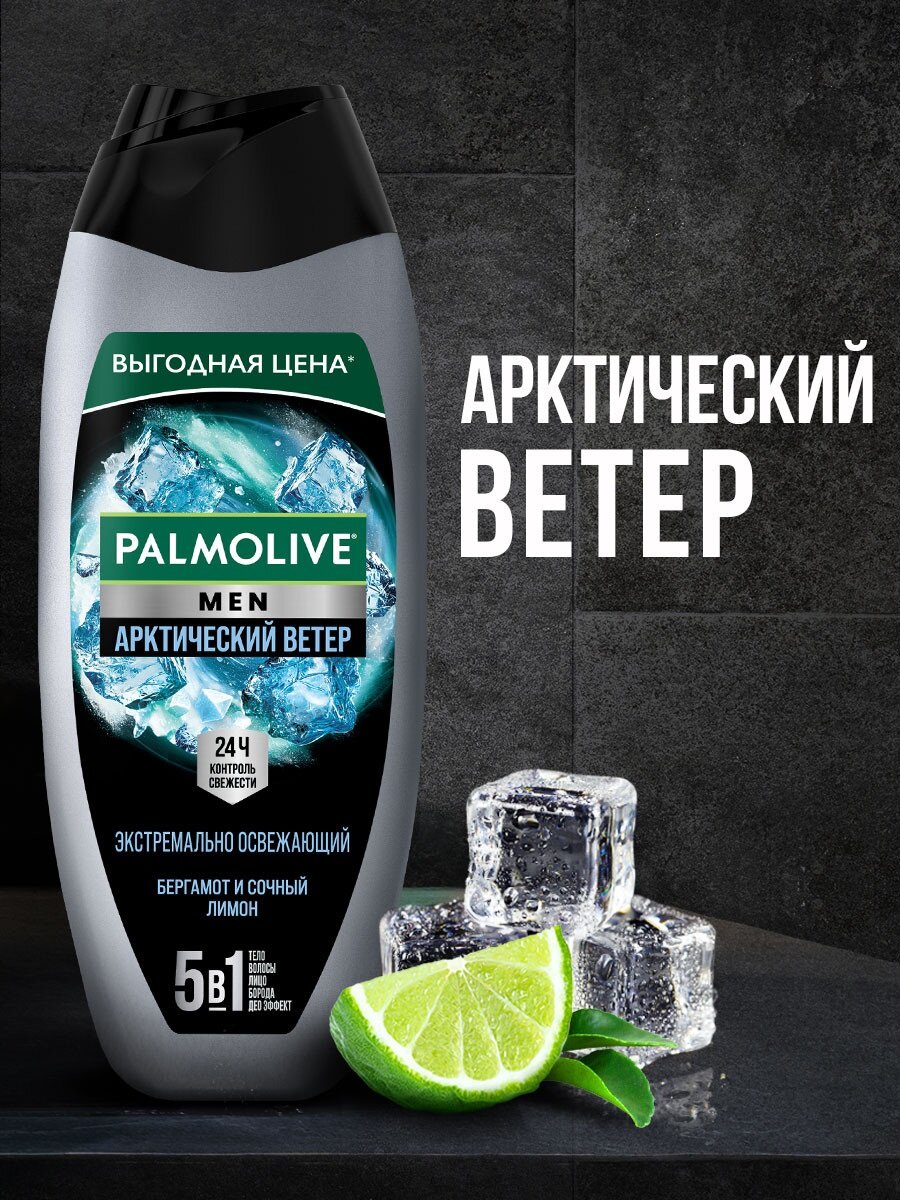 Гель для душа мужской Palmolive Men Арктический ветер, 3в1, 450мл