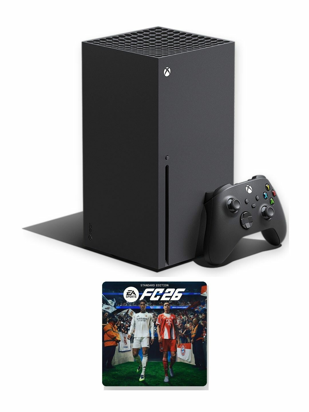 Игровая приставка Microsoft Xbox Series X 1 ТБ с дисководом, чёрная, европейская версия + игра EA Sports FC 26