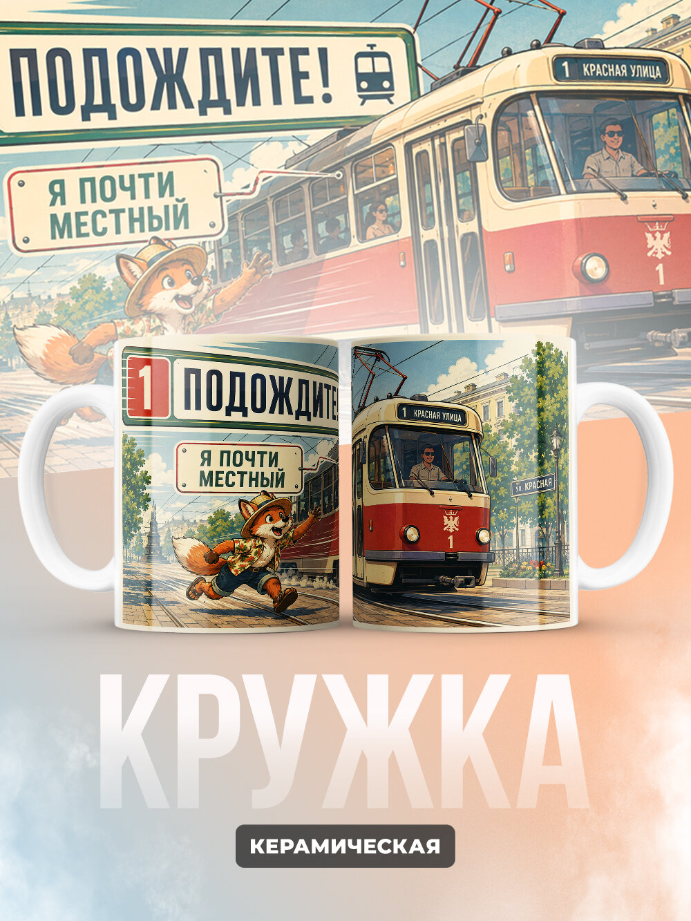 Кружка Подарикс "Подождите я почти местный", керамика, 330 мл