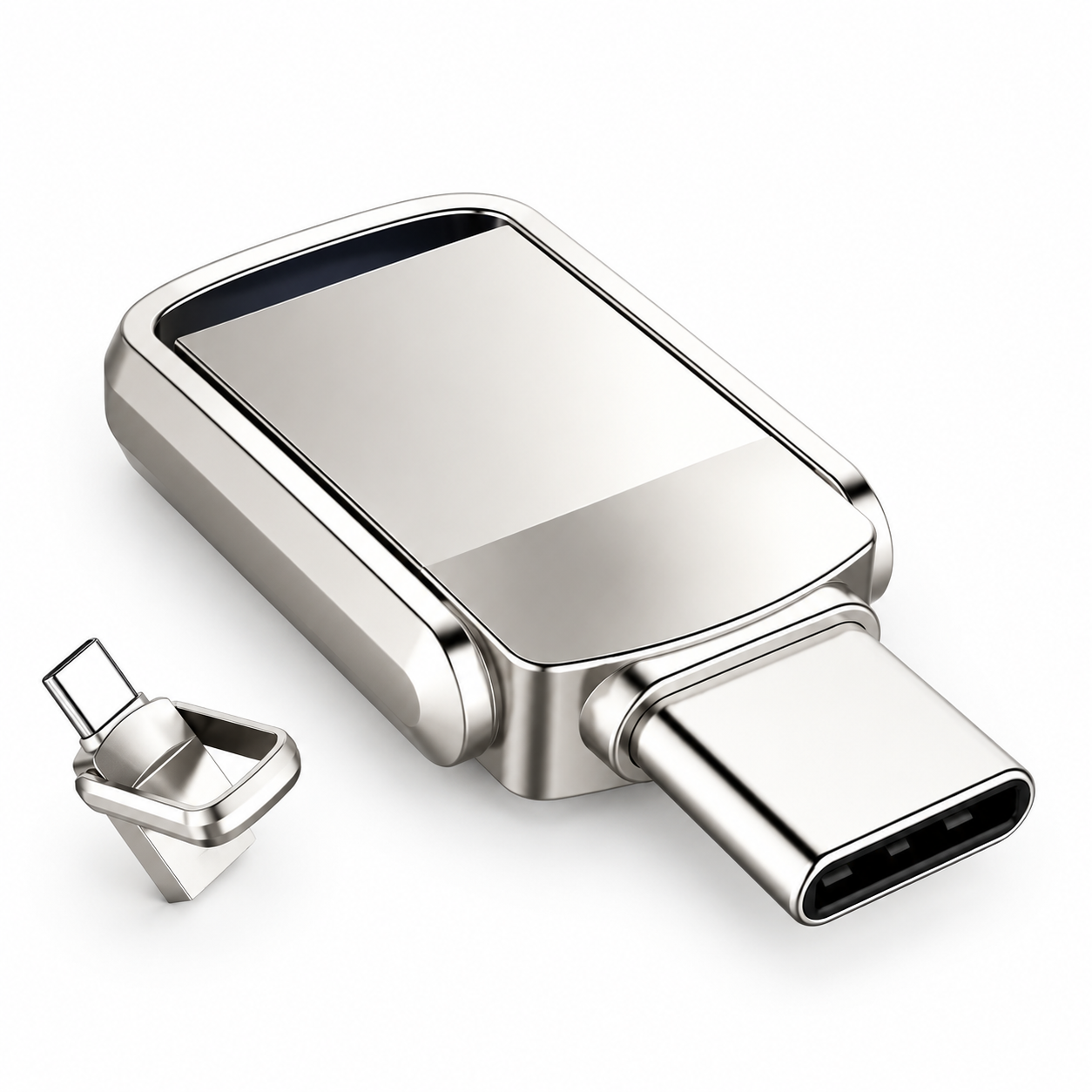 USB-накопитель Type-C 2ТБ, OTG (Цвет товара: серебристый)