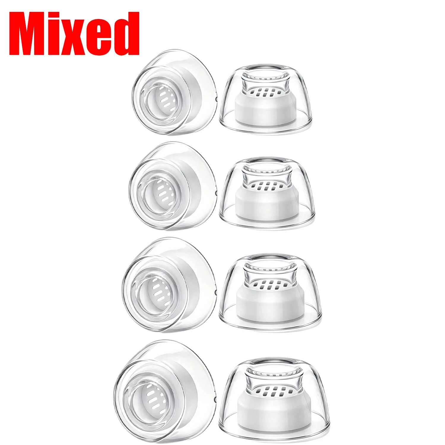 Силиконовые амбушюры для Redmi Buds 4/5 Pro, White-Mixed, 4Pair