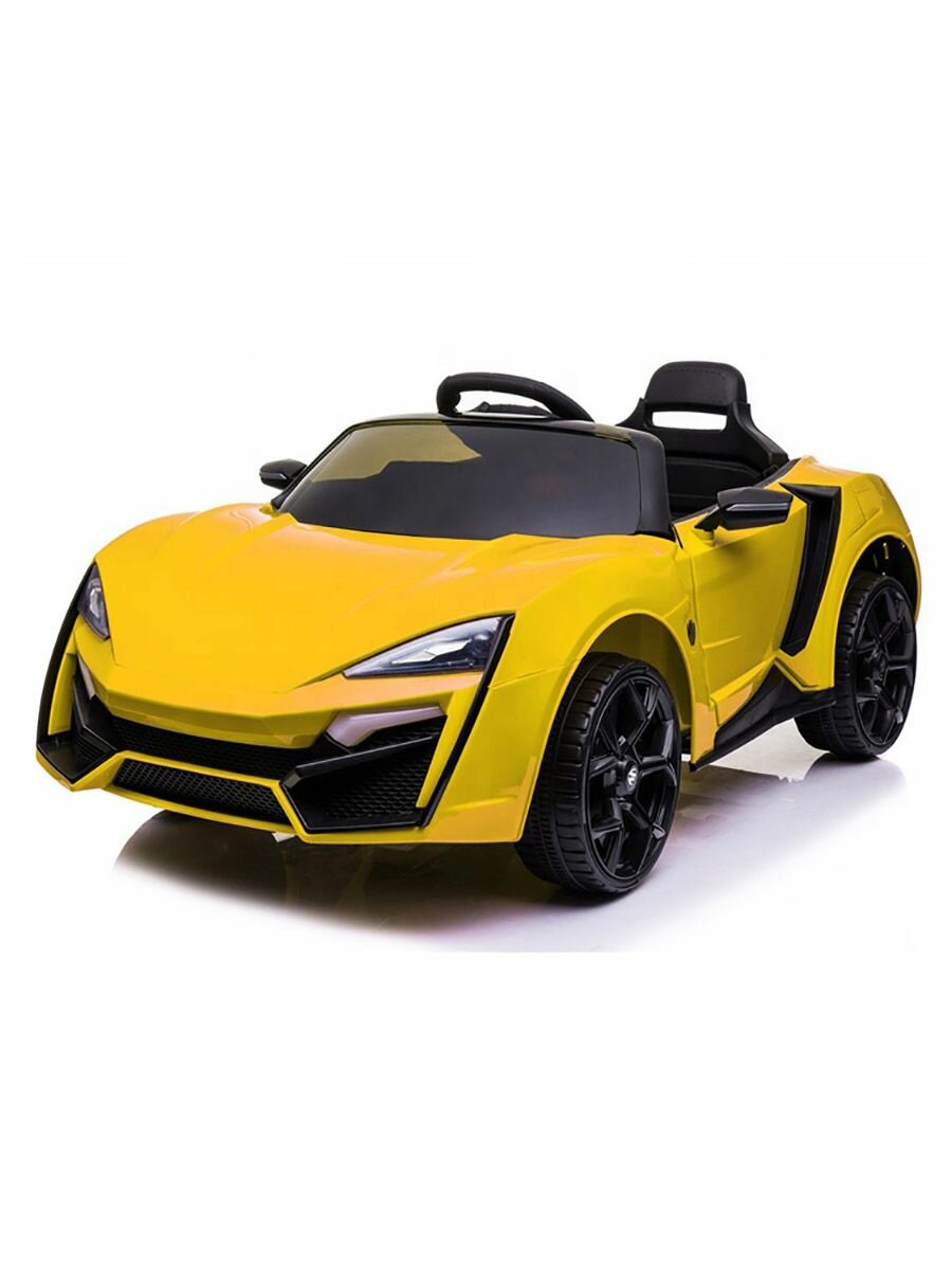 Электромобиль Lykan Sport, с пультом, световые и звуковые эффекты, жёлтый
