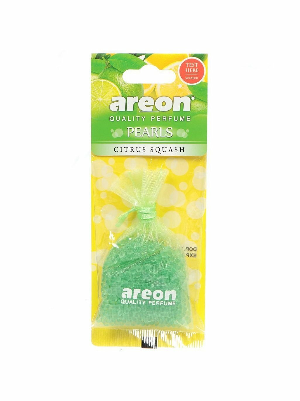 Ароматизатор в машину подвесной Areon Pearls Цитрус, мешочек, 704-ABP-05. Качественный освежитель воздуха для авто.
