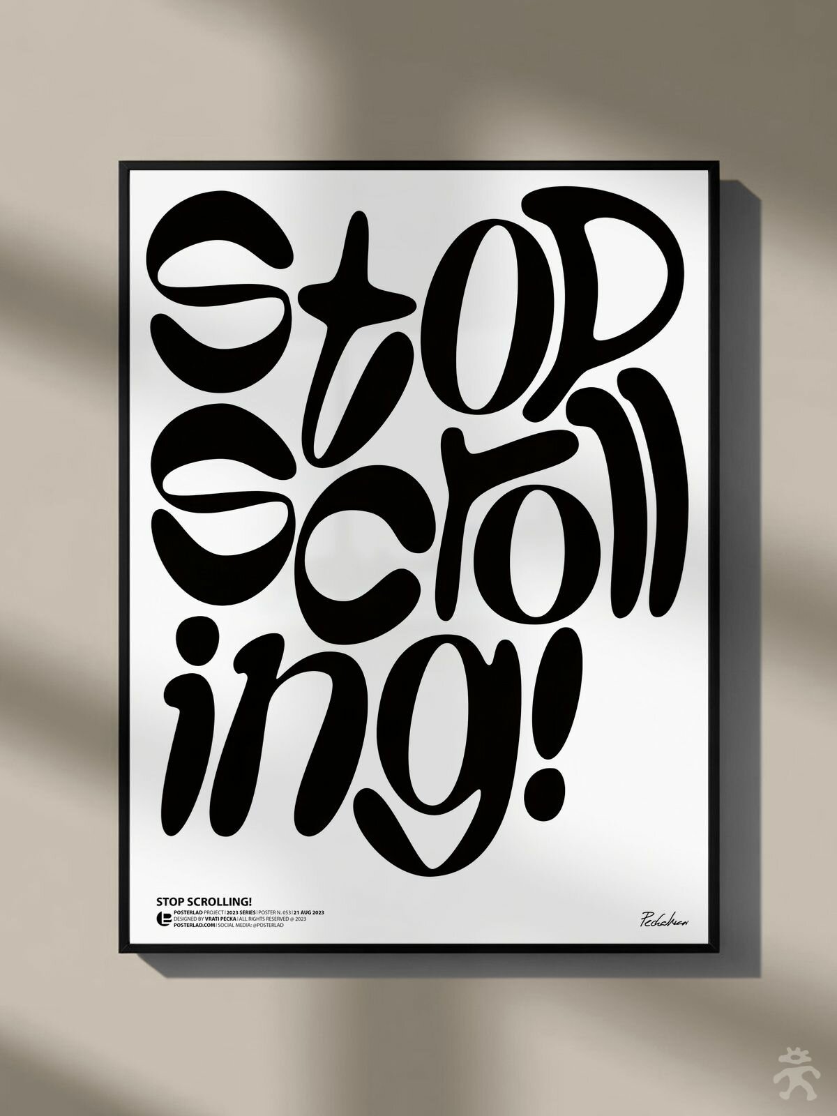 Мотивационный постер "Stop Scrolling!" в стиле pinterest, 30x40 см — фото 1
