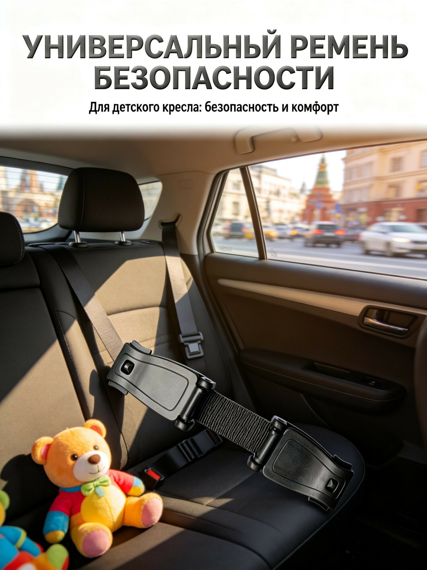 Регулируемый нагрудный ремень безопасности для детского автокресла, пряжка ABS и тесьма против соскальзывания, защита ребёнка в поездках