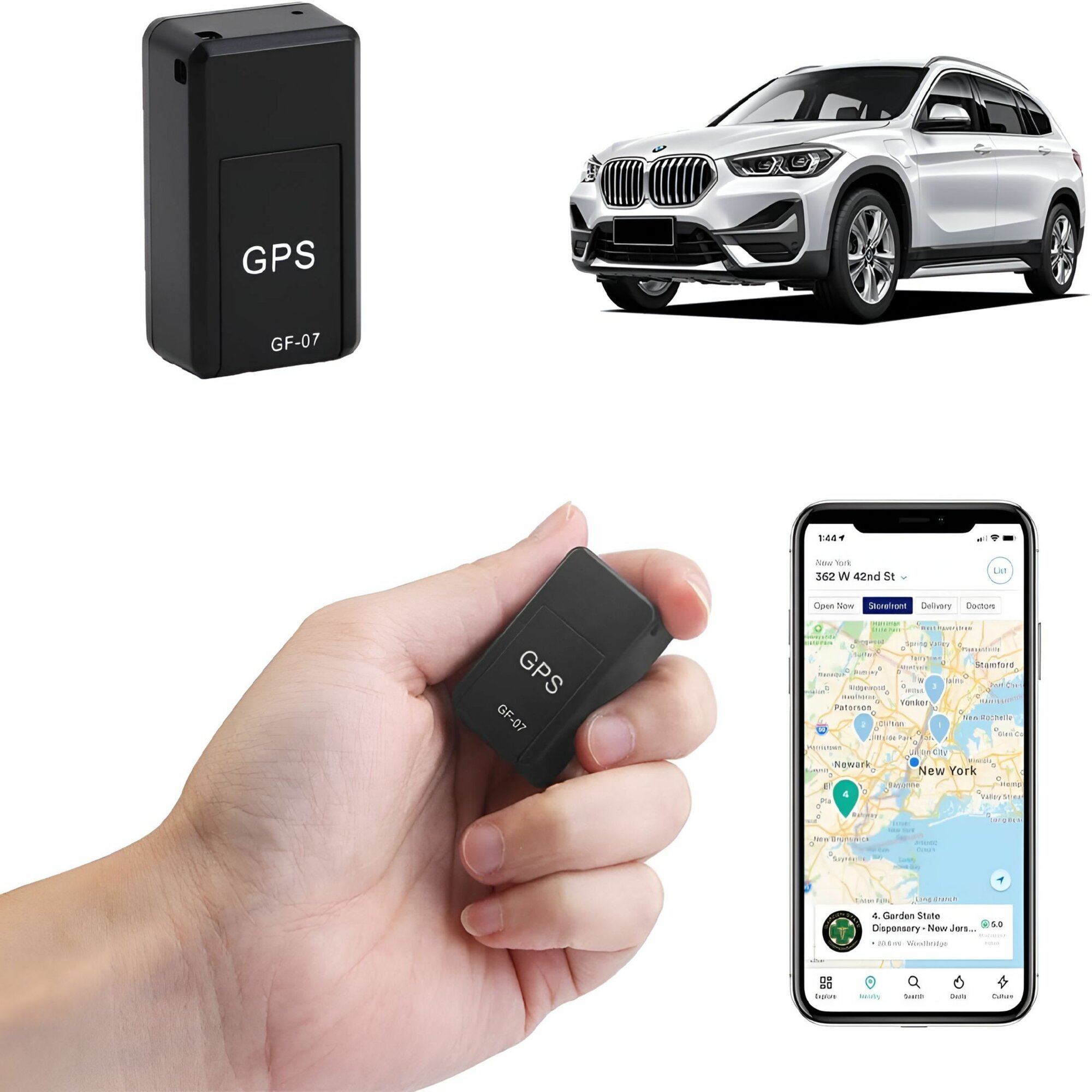 GPS трекер для автомобиля мини с магнитным креплением легкий — отслеживание в реальном времени без ежемесячной платы