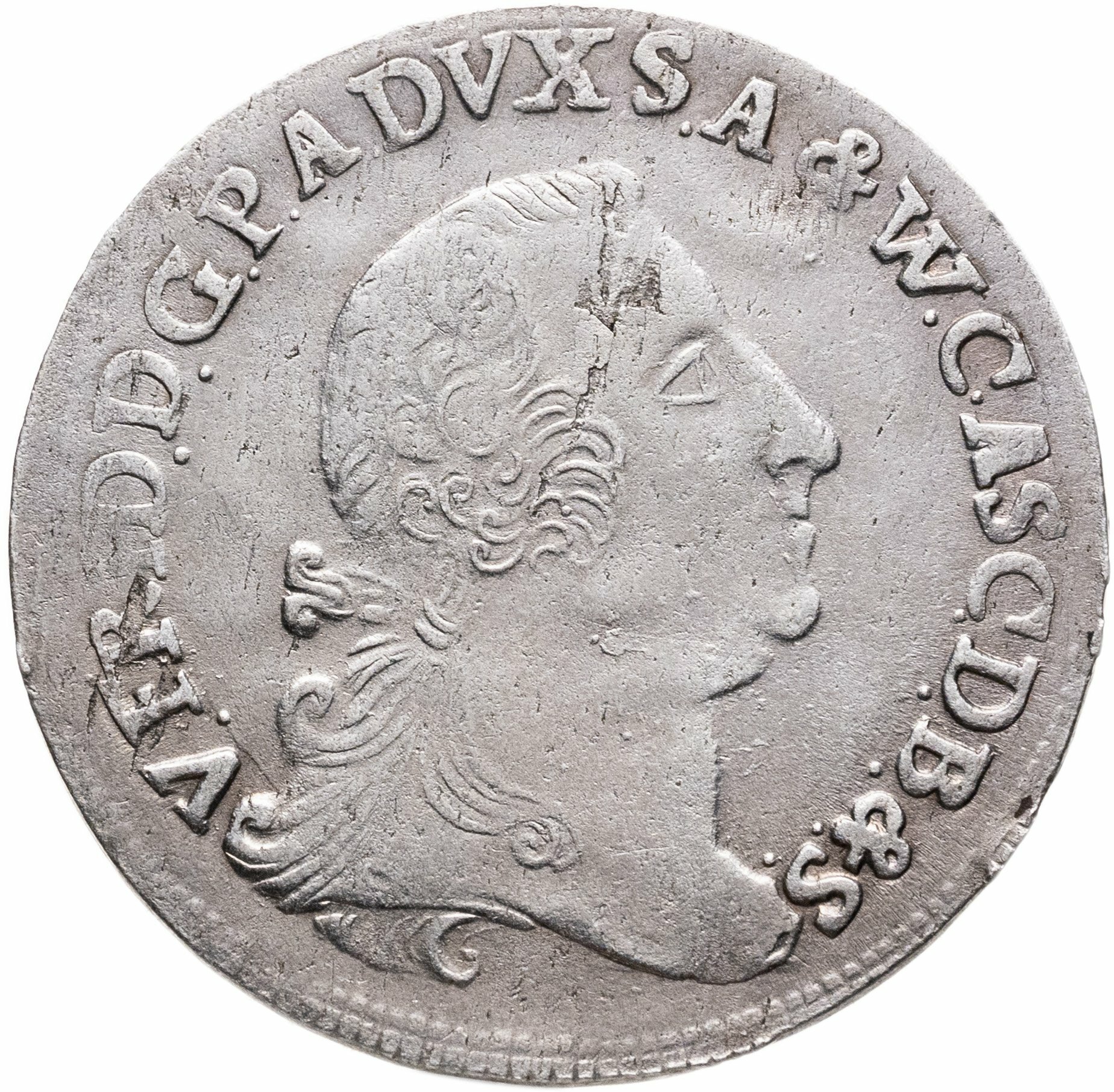 Ангальт-Бернбург 8 грошей 1758 В, Серебро, в сохранности VF