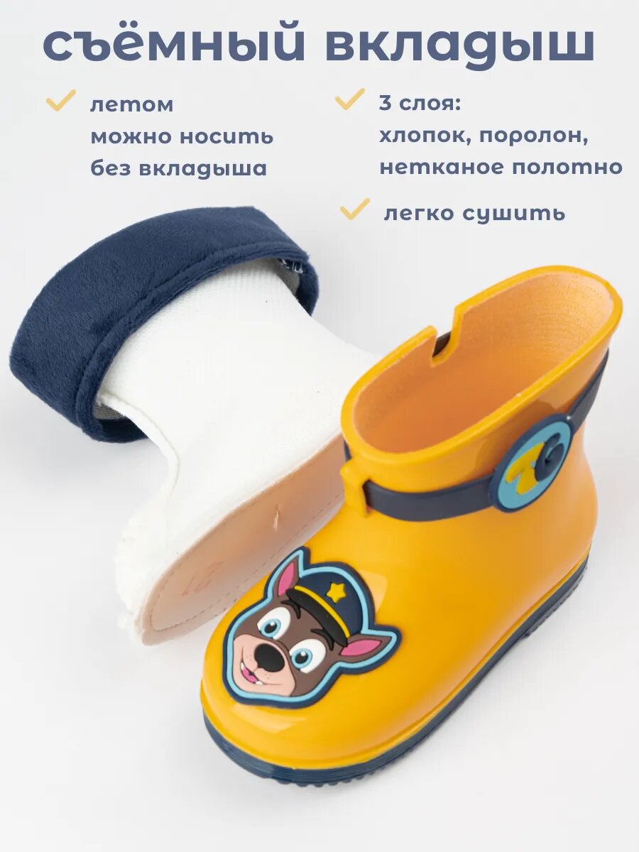 Сапоги TikkaGo весна-лето 2026, размер 23, синий, желтый — фото 1