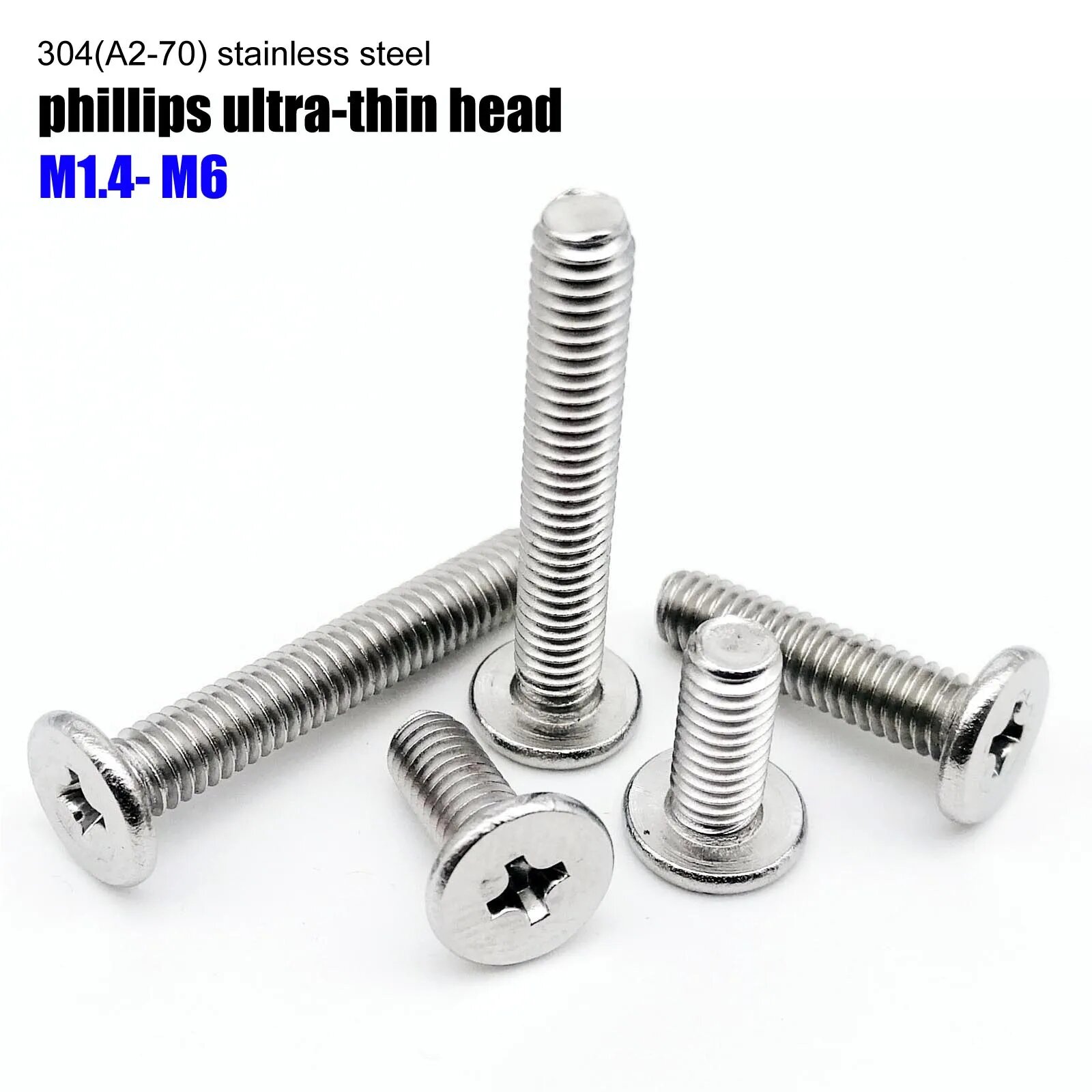 Болты HZYUEGOU из нержавеющей стали, длина 10mm M1.4-M6