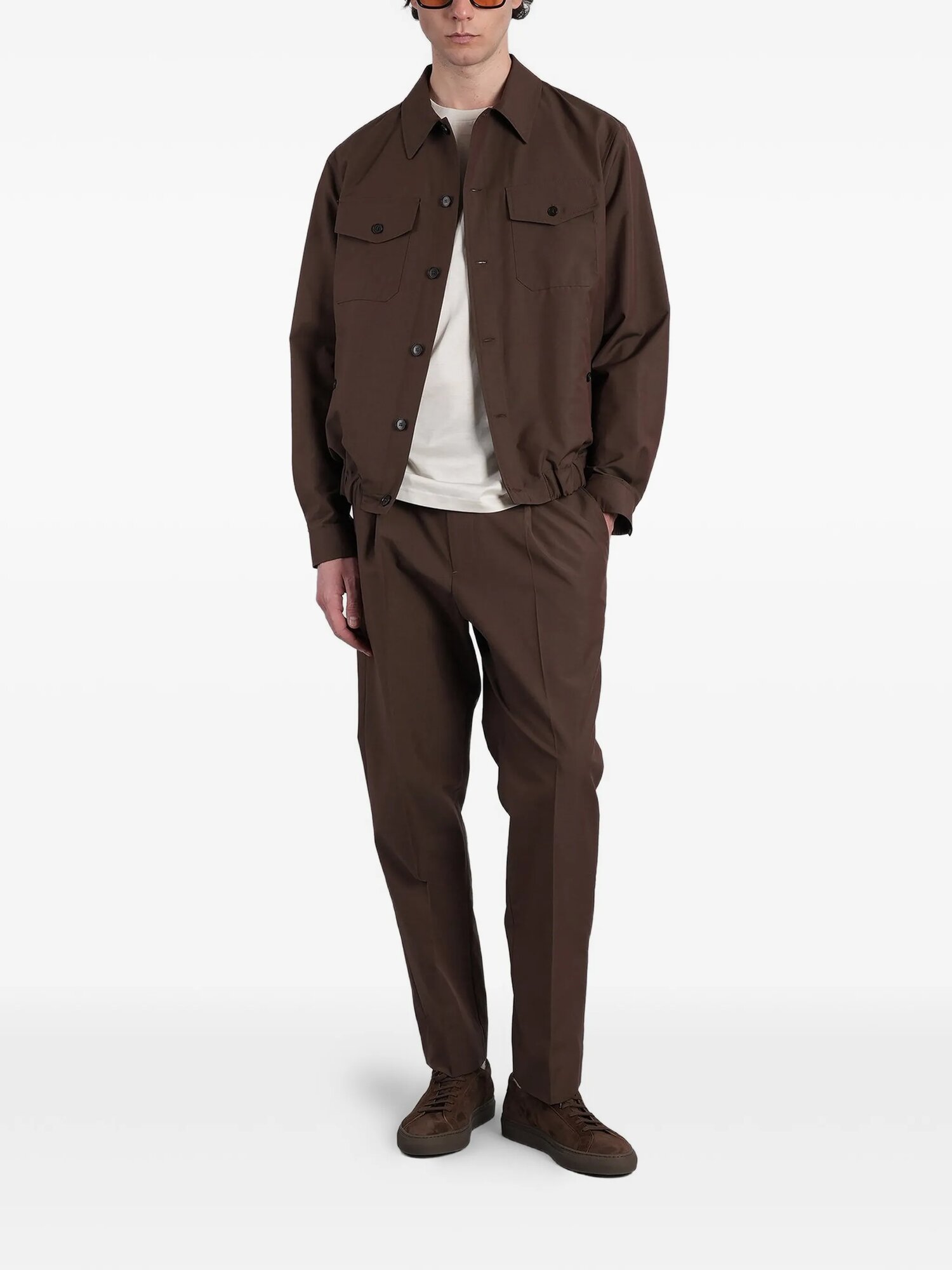 Куртка GRAYED Elasticated-hem button-up jacket, размер 52, brown — фото 1