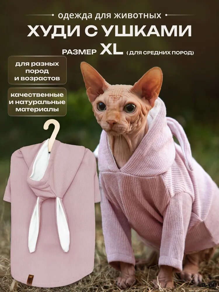 Одежда для животных. Худи для домашних питомцев. Одежда для котов для собак. Кофта с капюшоном с ушками. Худи для животных.