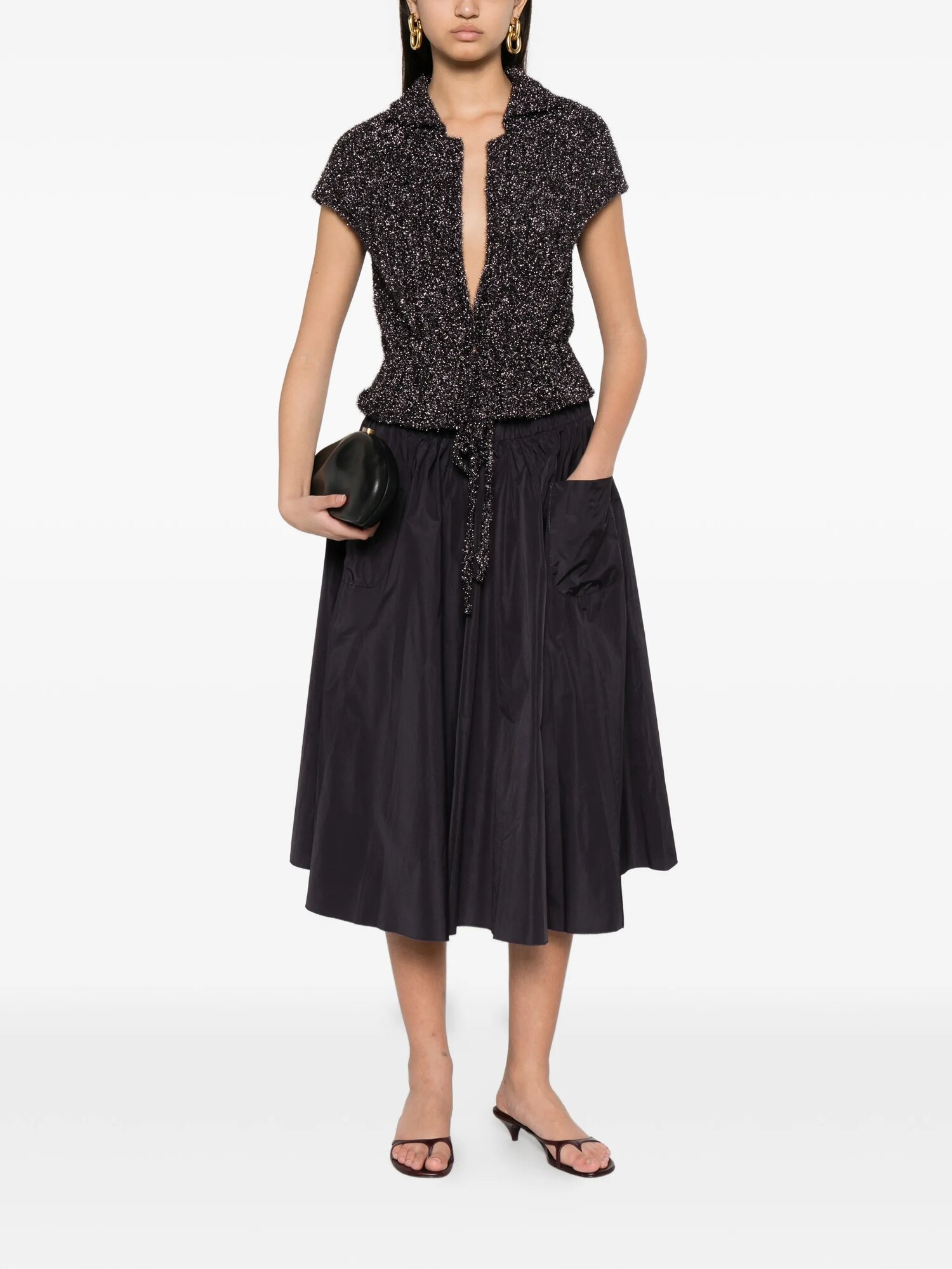 Юбка SUSANNE BOMMER Patch-pocket gathered midi skirt, размер 40, purple — фото 1
