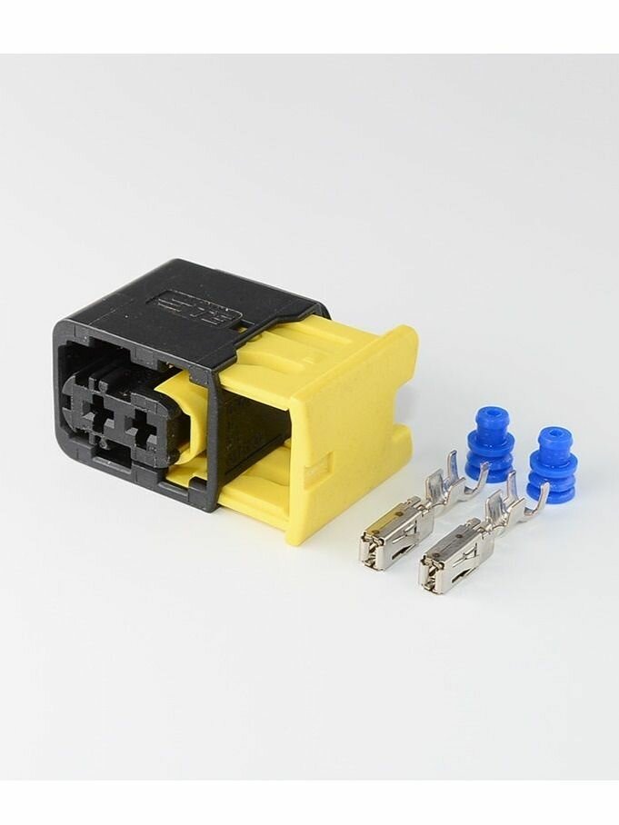 Разъем (колодка, фишка) 2 контакта (2 pin) мама 1-1418483-1 освещения, повторителей поворота Kamaz (Камаз) Scania, ручника Geely Monjaro Tugella