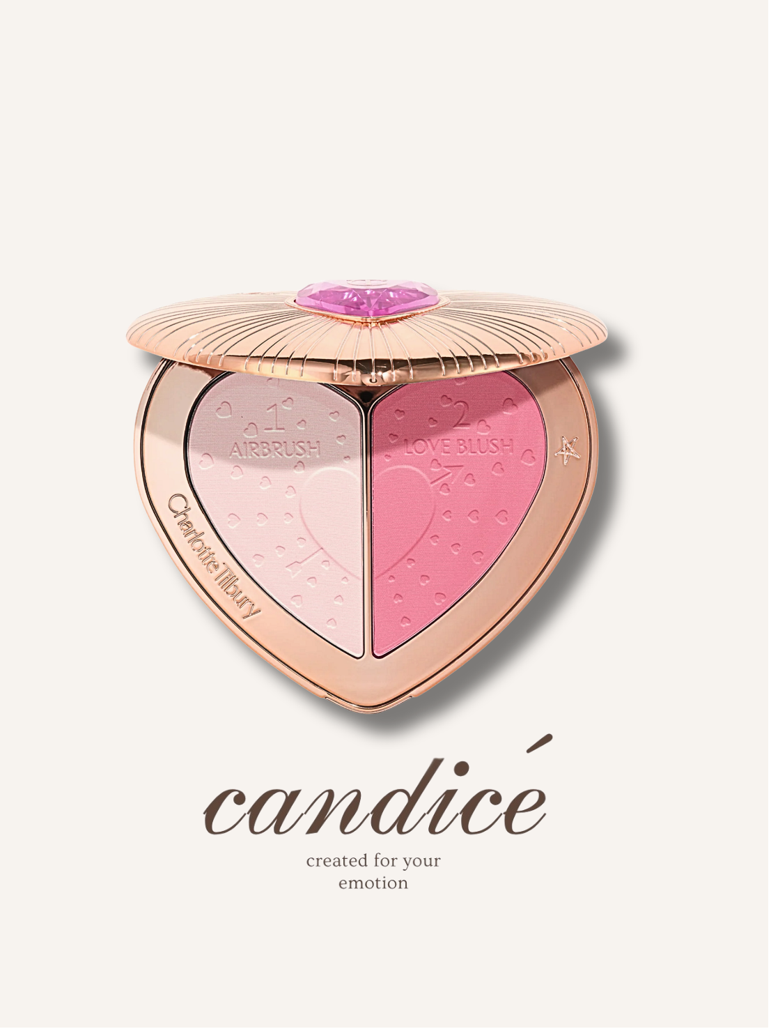 CHARLOTTE TILBURY палетка для лица BEAUTY SOULMATES FACE PALETTE оттенок FLAWLESS PINK,13 ГР.
