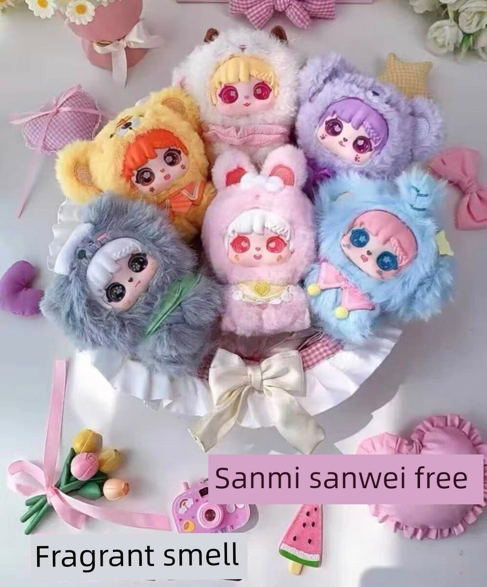 Sanmi Кролик Сяо Бао Сцепленные руки Плюшевый Блайнд-бокс Полный набор, 6 шт.