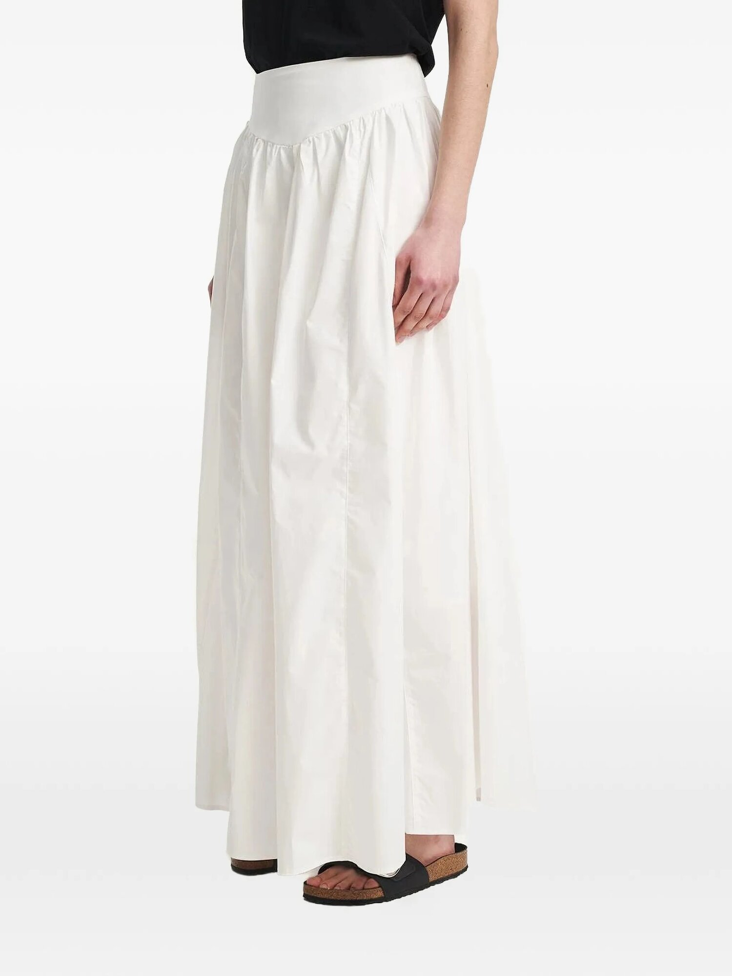 Юбка ELEH Gathered A-line maxi skirts, размер 42, бежевый/белый — фото 1