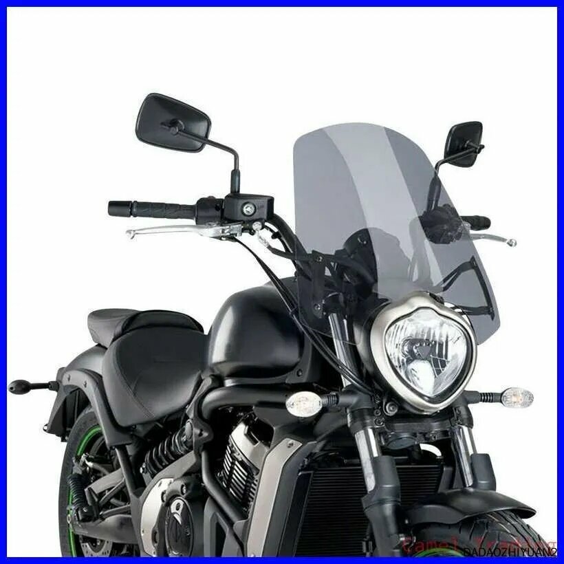 Увеличенное ветровое стекло (ветровик) для Kawasaki Vulcan S 650. Повышенный комфорт при езде, снижение ветровой нагрузки для туризма