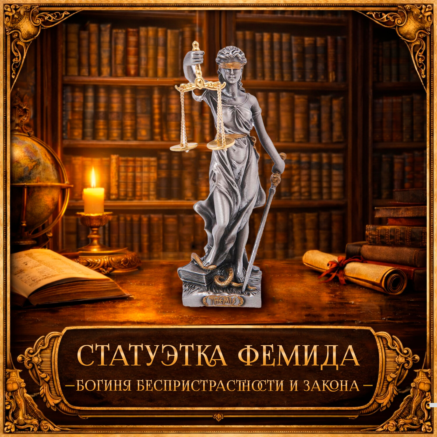 Статуэтка Фемида - богиня беспристрастности и закона