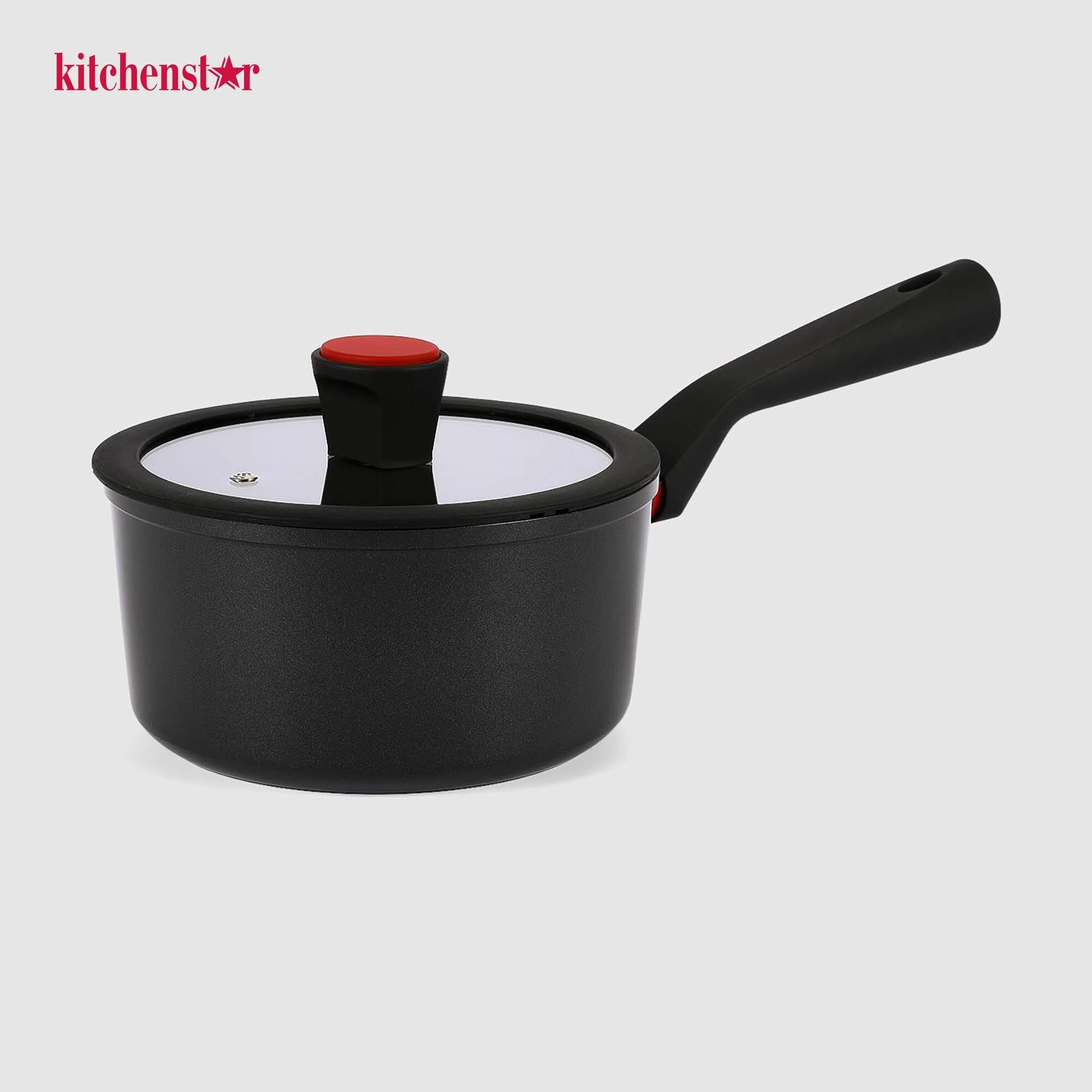Ковш для индукционной плиты с крышкой Kitchenstar Bentle pro 18 см, 1,5 л