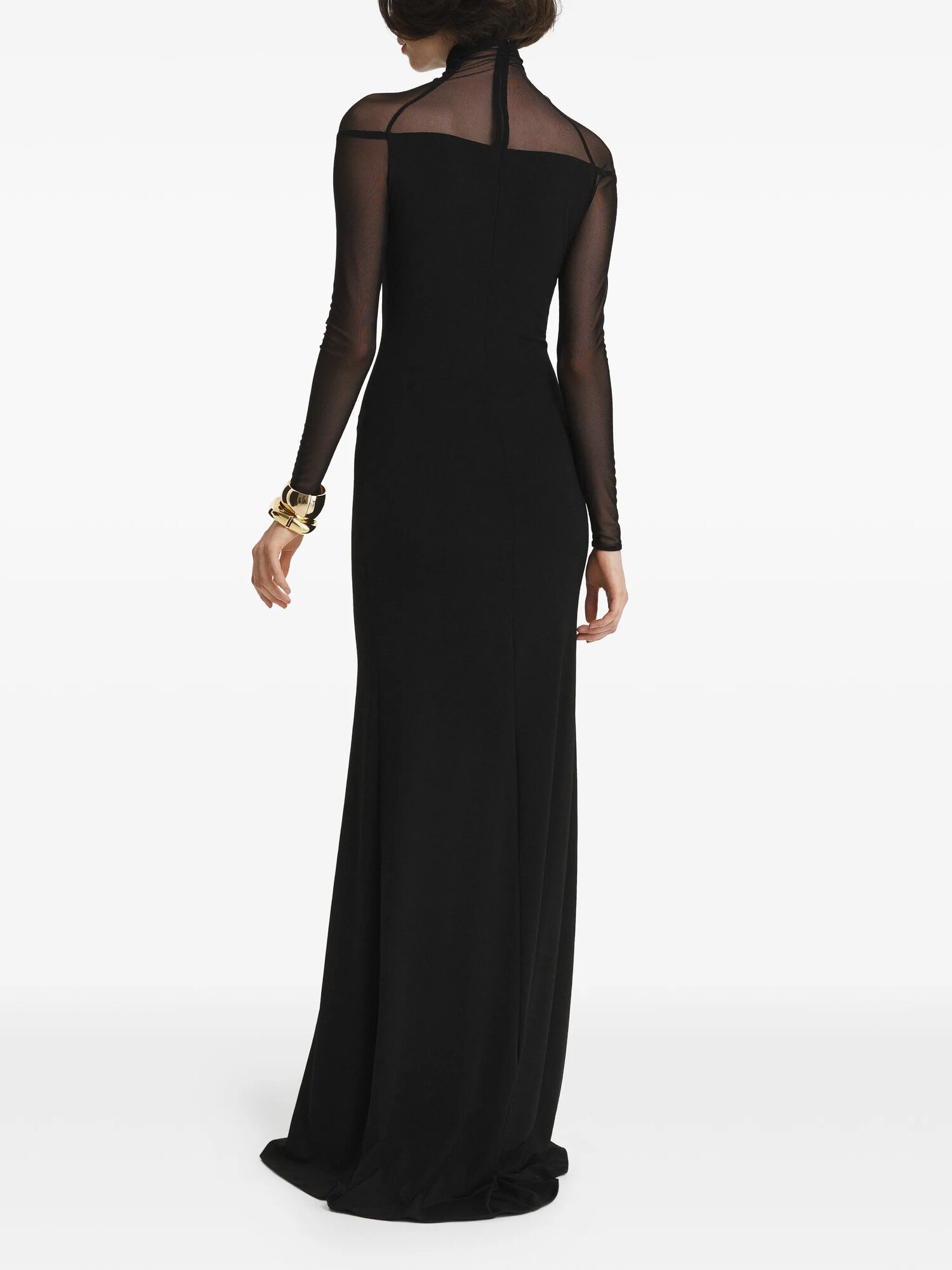 Платье Mesh-panelled high-neck maxi dress