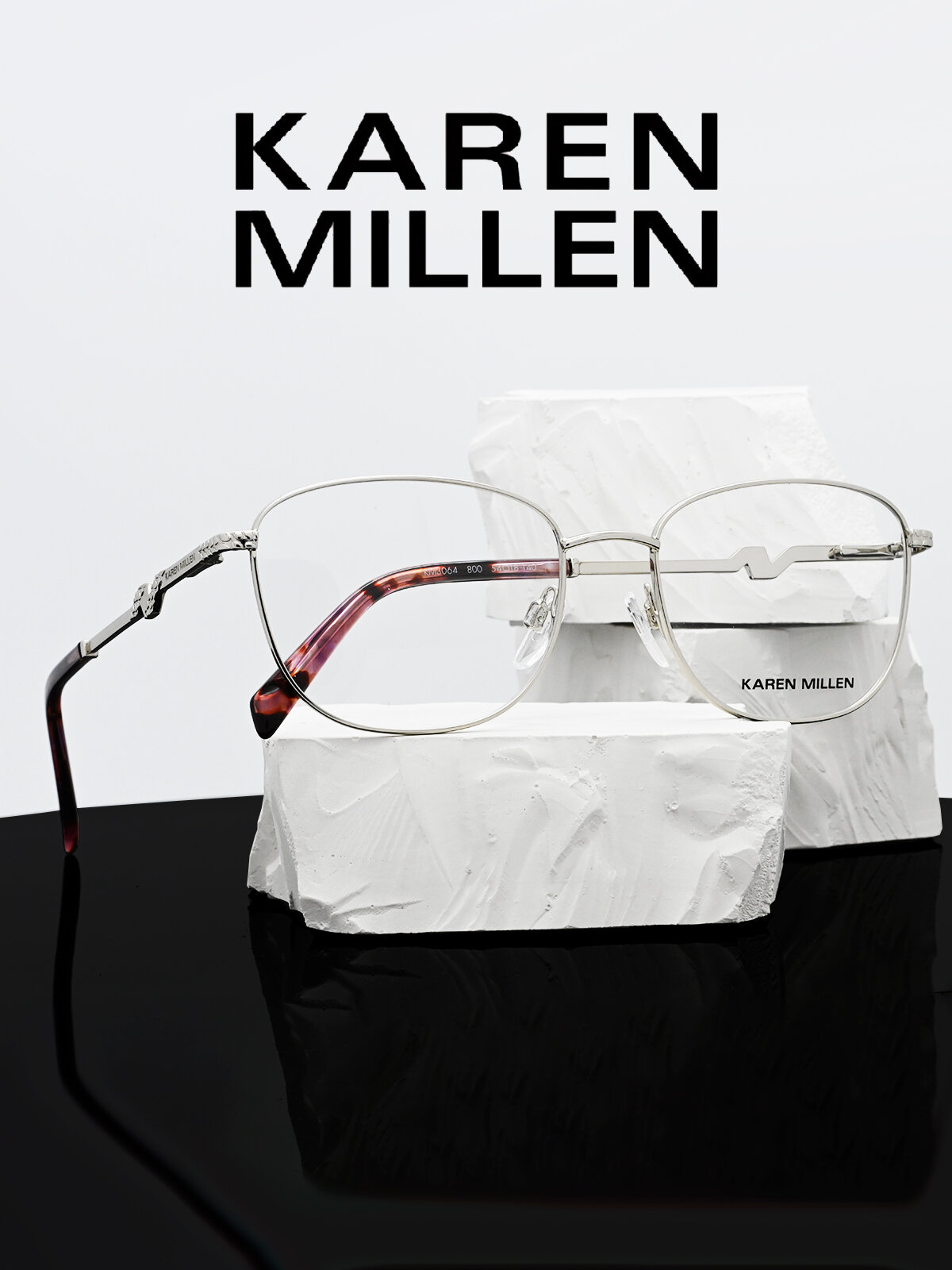 Оправа для очков KAREN MILLEN KM3064 800 пол Женский форма оправы Овальная цвет оправы Серебряный