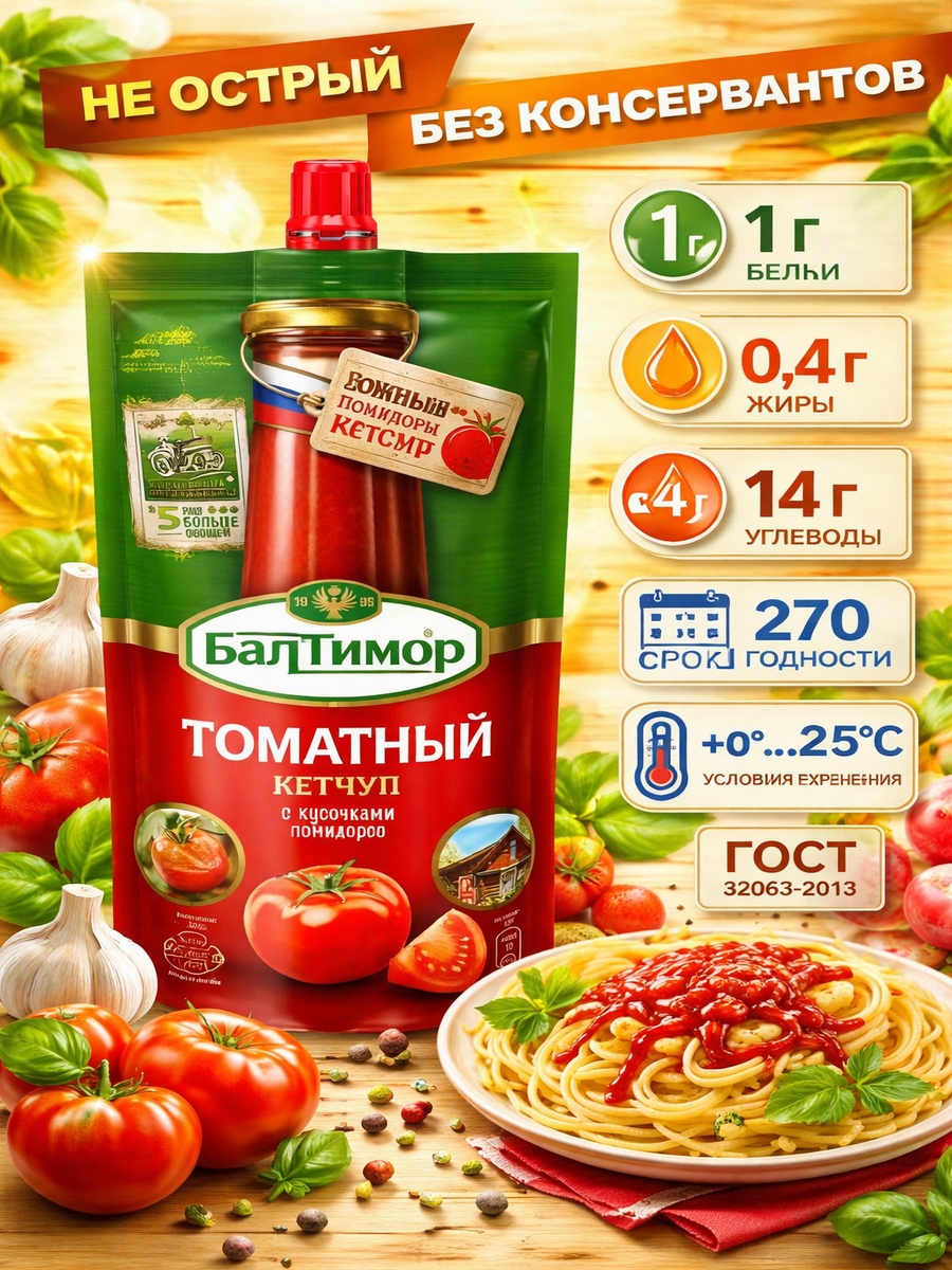 Кетчуп Балтимор томатный ГОСТ, 260г