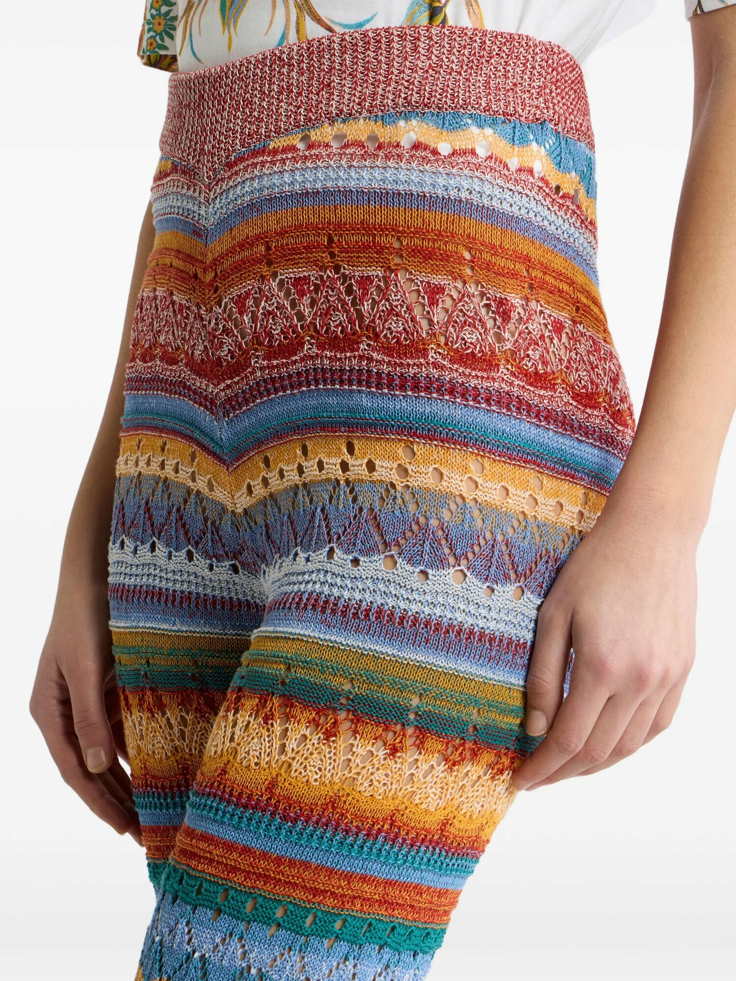 Брюки ETRO Striped cotton flared trousers, размер 48 — фото 1