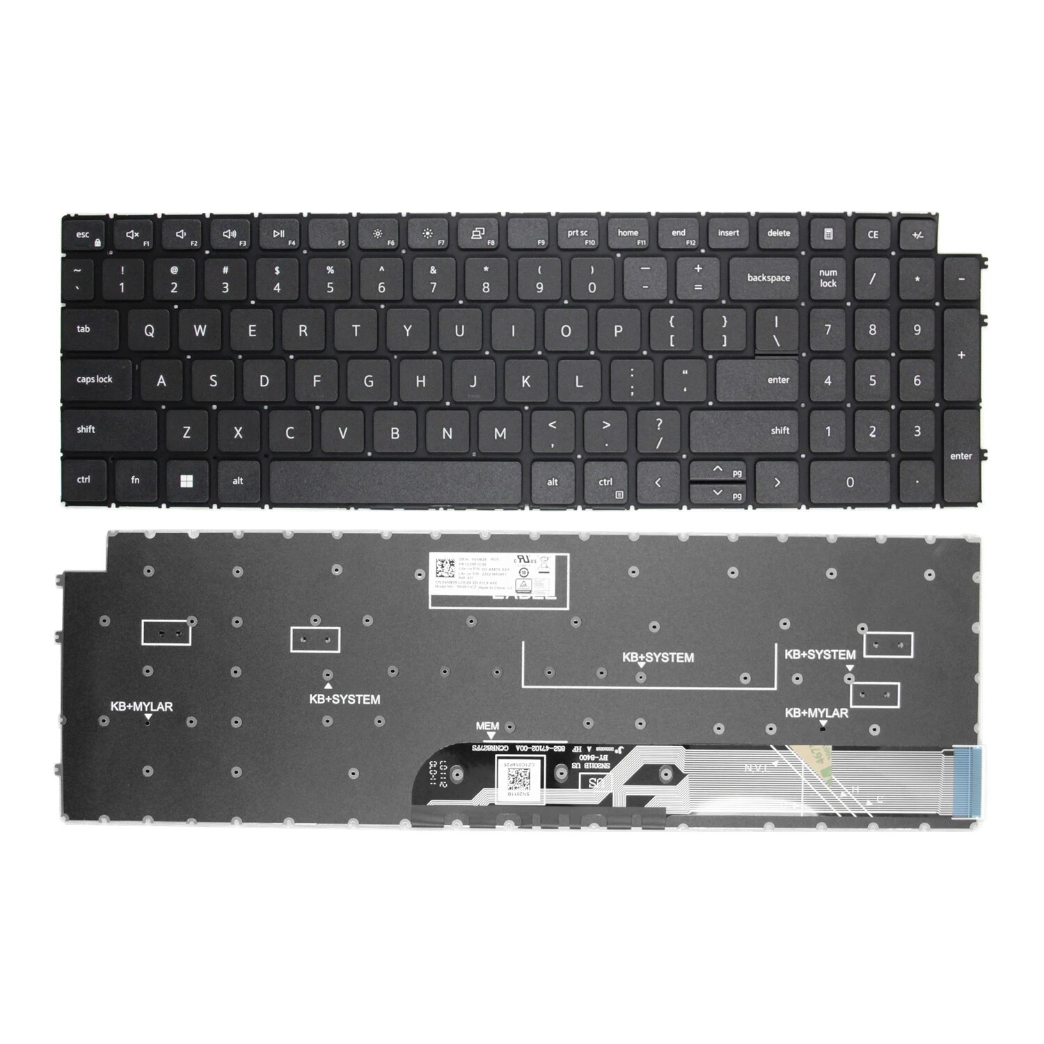 Клавиатура для Dell Inspiron/Latitude Black no backlit