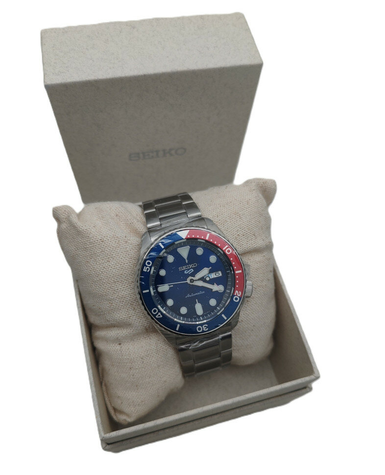 Наручные часы SEIKO Automatic, серебристый/синий — фото 1