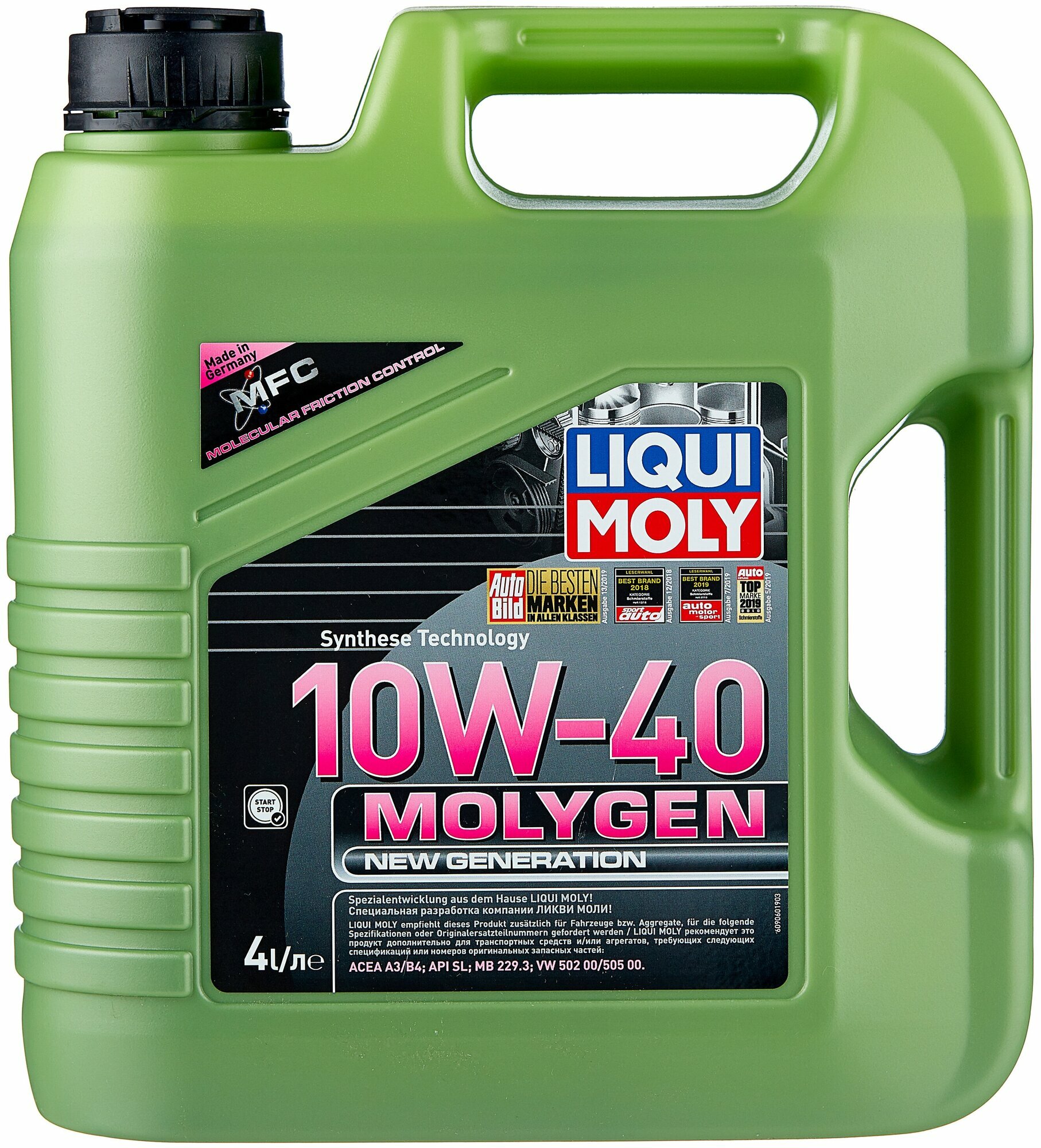 Масло моторное LIQUI MOLY Molygen New Generation 10w40 (4л) Синтетика 9060