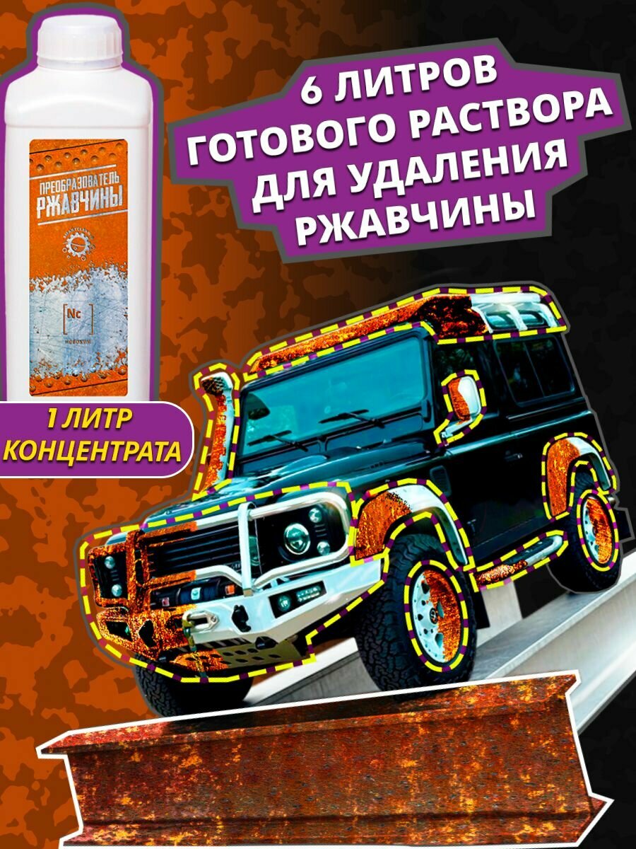 Преобразователь ржавчины для обработки металла перед покраской SmartClean-S, концентрат объем 1л