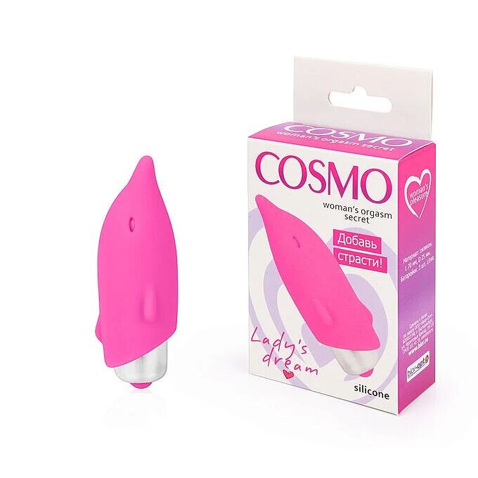 Вибромассажер Cosmo "Lady's Dream", силикон, 3 режима, с вибропулей, батарейки в комплекте