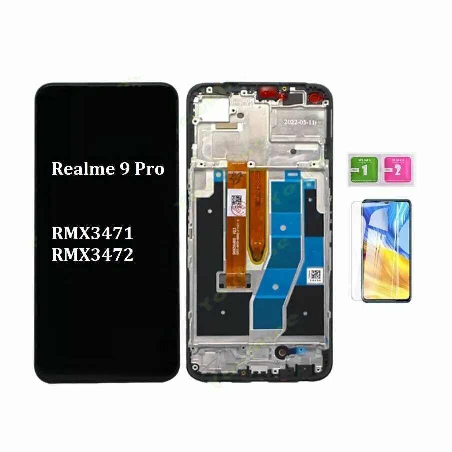 Первоначальный Дисплей с рамкой Для Realme 9 PRO RMX3471, RMX3472 с сенсорным экраном