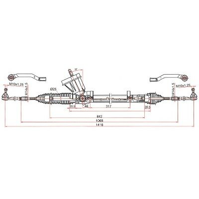 Рейка рулевая SAT ST-490010024R Renault Fluence 09-17 / Megane 08-16