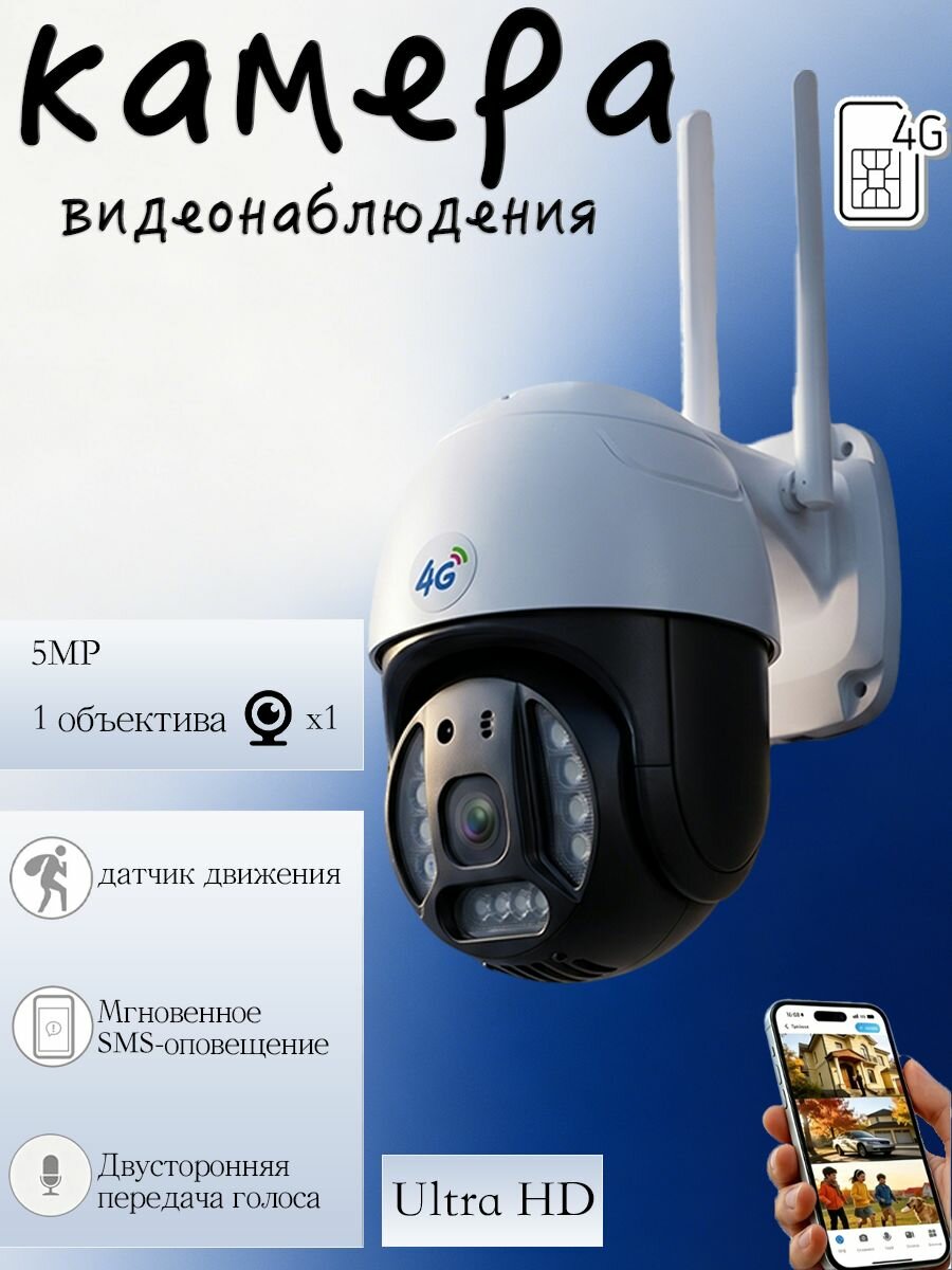 Встроенная SIM-карта/камера домашнего наблюдения 4G/камера наружного наблюдения с SIM-картой
