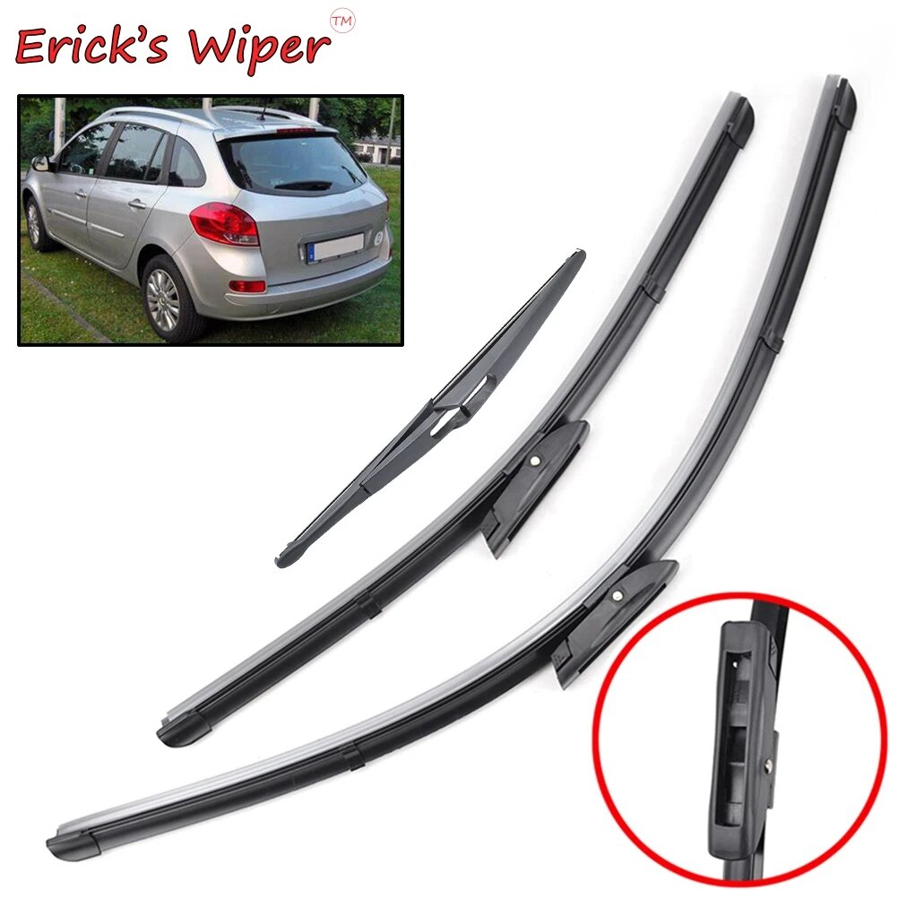 Набор щёток стеклоочистителя Erick's для Renault Clio 3 Grandtour 2008-2012, 24 дюйма + 16 дюймов + 12 дюймов