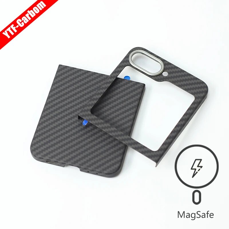 YTF-чехол из углеродного волокна для Samsung Galaxy Z Flip 6, ультратонкий Black(Mag)Ring