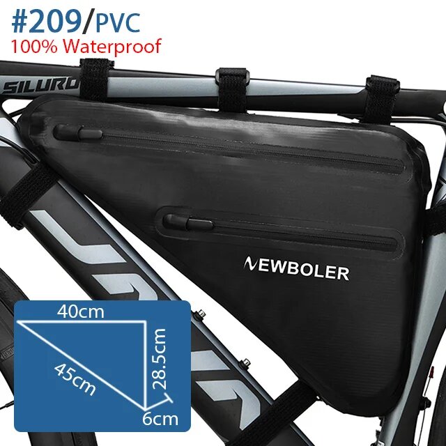 NEWBOLER Велосумка на раму, черная, BAG209, 100% Waterproof