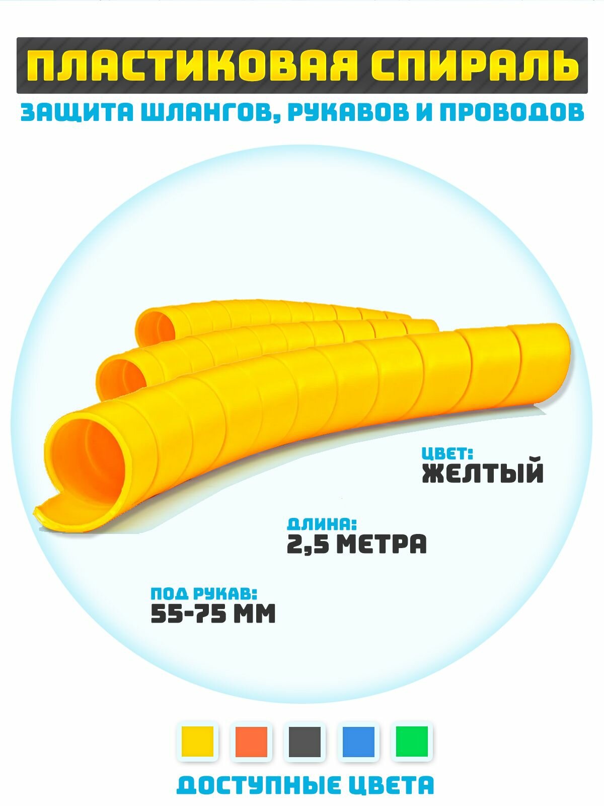 Защитная спираль для шлангов, рукавов и проводов 55 мм