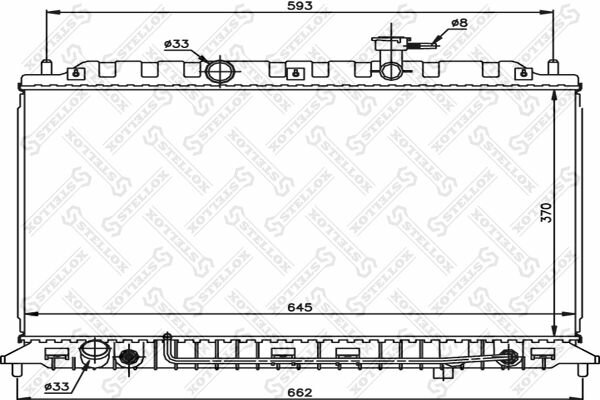 STELLOX Радиатор охлаждения двигателя (авто с МКПП) для KIA Rio 1.4-1.6i 16V 05>