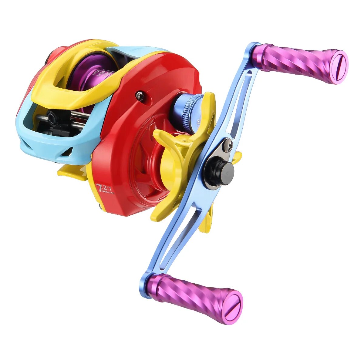 Катушка для бейткастинга TEBEN LSY Colorful DC из углеродного волокна Left Hand