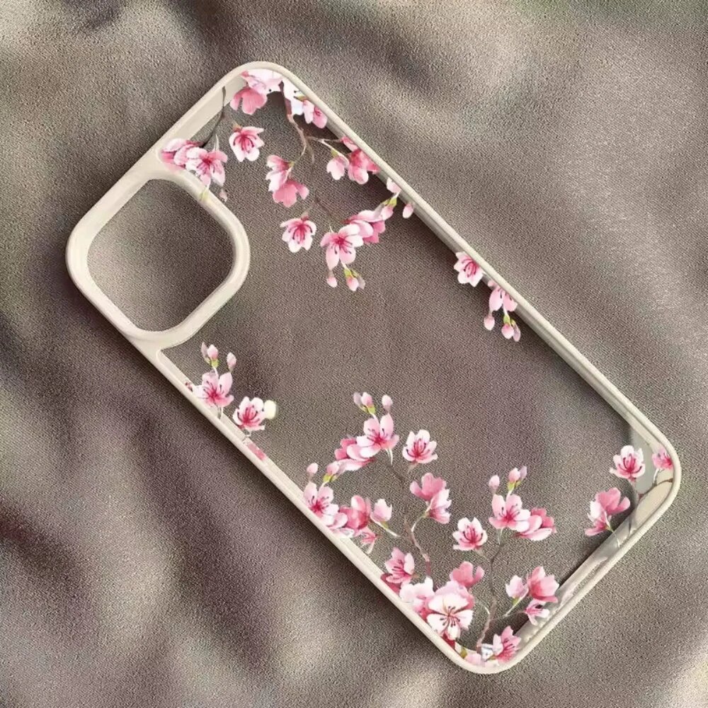 Прозрачный противоударный чехол-накладка с цветами белой магнолии для iPhone 17, 16, 14 Pro, 15, 13, 12, 11 Pro Max, 17 Air Plus