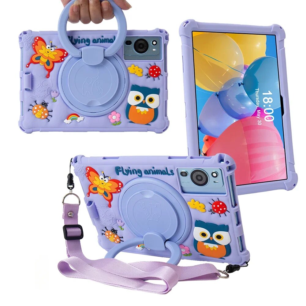 Детский силиконовый чехол для планшета Teclast Greliana Teclast P30 P30S, Purple with belt
