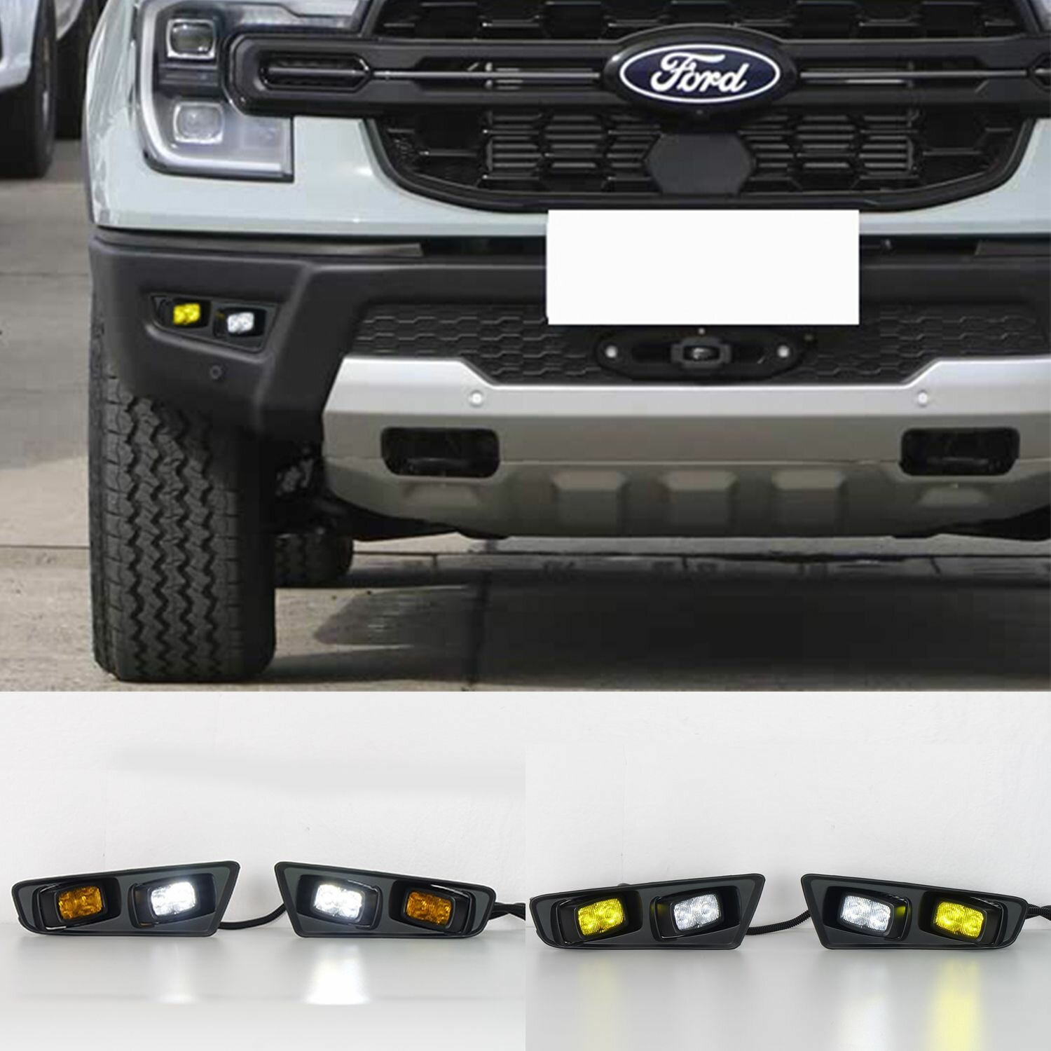 Подходит для Ford Ranger 23-25 специальные светодиодные дневные ходовые противотуманные фары