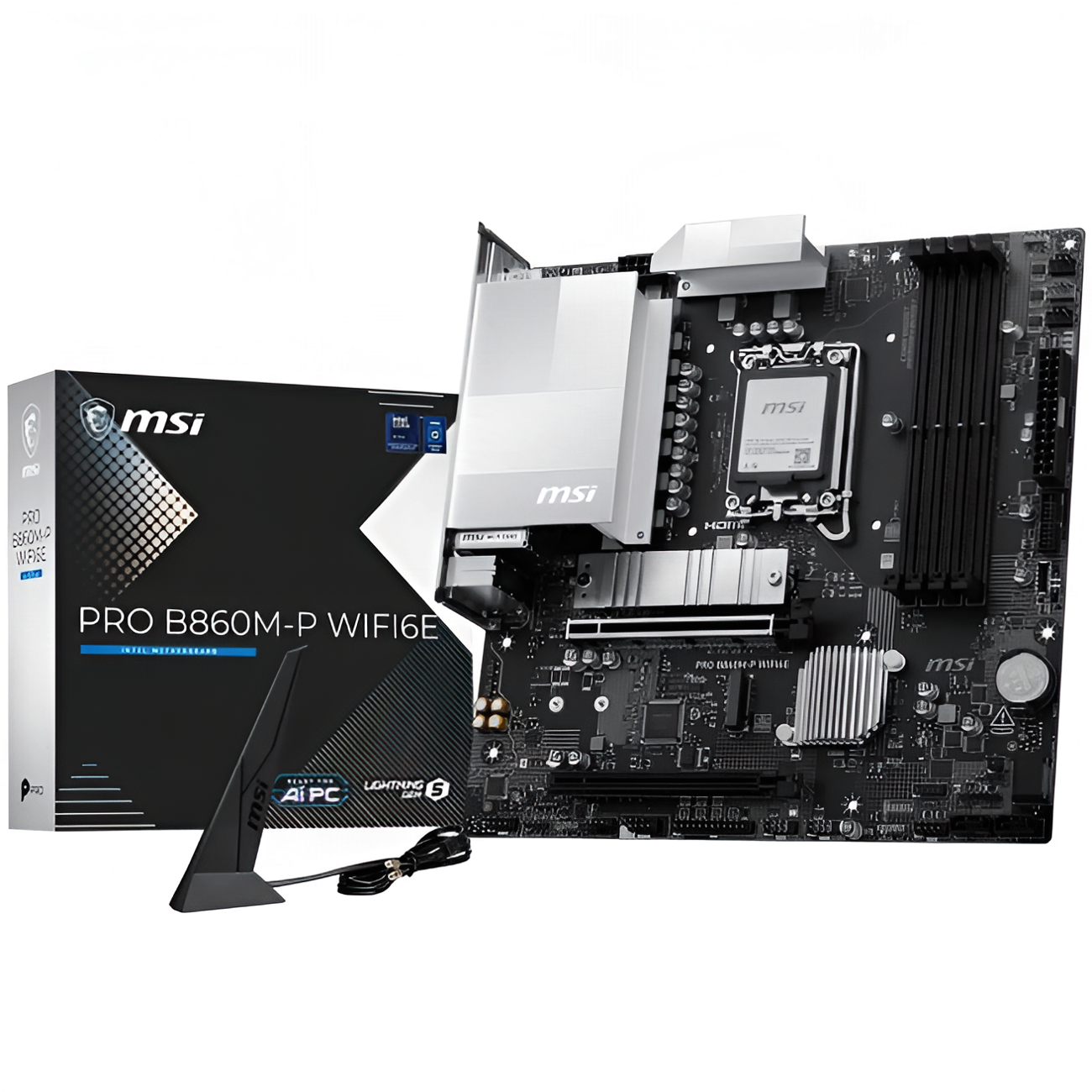 Материнская плата MSI PRO B860M-P WIFI6E (LGA1851/B860/4xDDR5/4xPCI-Ex16/3xM.2/Wi-Fi/BT/SB/GLAN/DP/HDMI/USB Type-C/mATX)