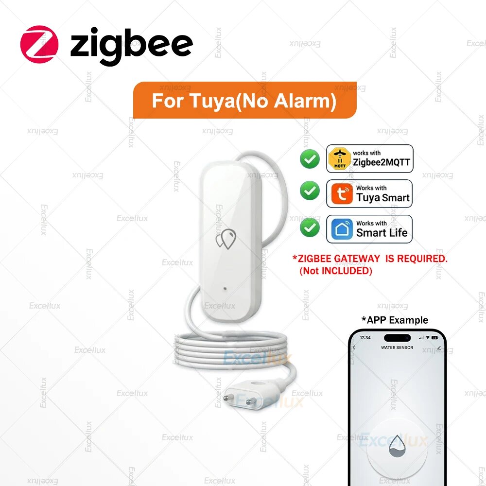 Датчик Протечки Воды Tuya Zigbee: Умная Система Защиты От Затоплений С Удаленным Мониторингом, Совместимая С Zigbee2MQTT